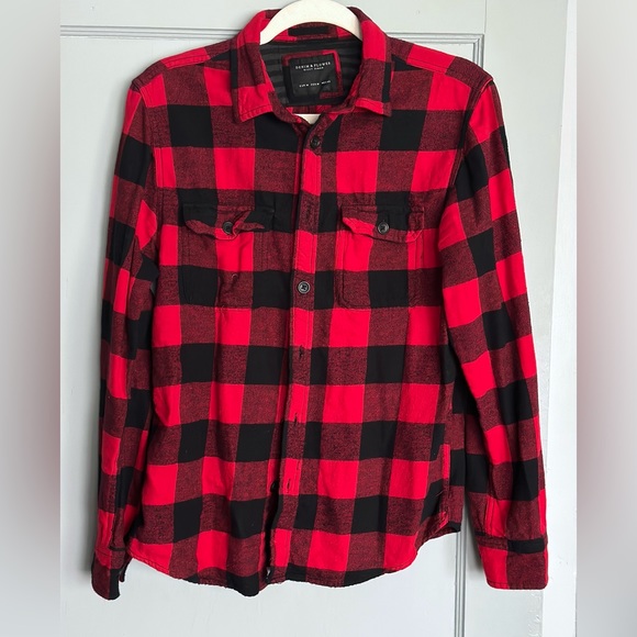 Denim & Flower | Shirts | Denim And Flower Red Black Buffalo Check Slim ...